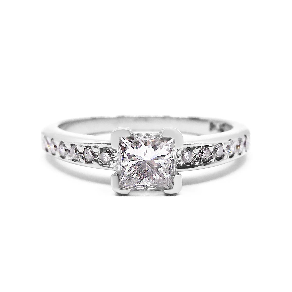 0.60ct Princess Cut Diamond Shoulder Set Engagement Ring | Pre-Loved ...
