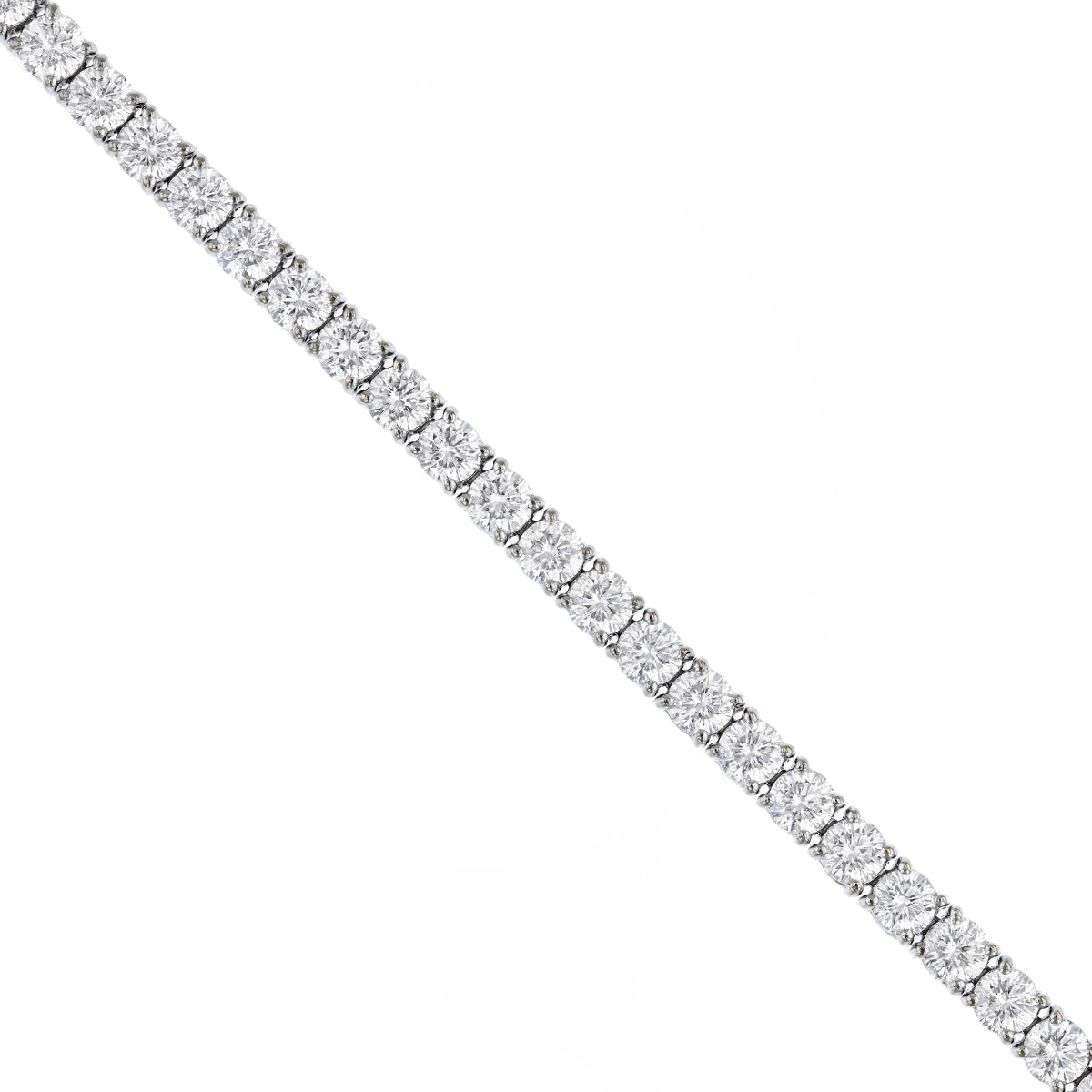 6 12ct Round Brilliant Diamond Tennis Bracelet Pre Loved 18k White