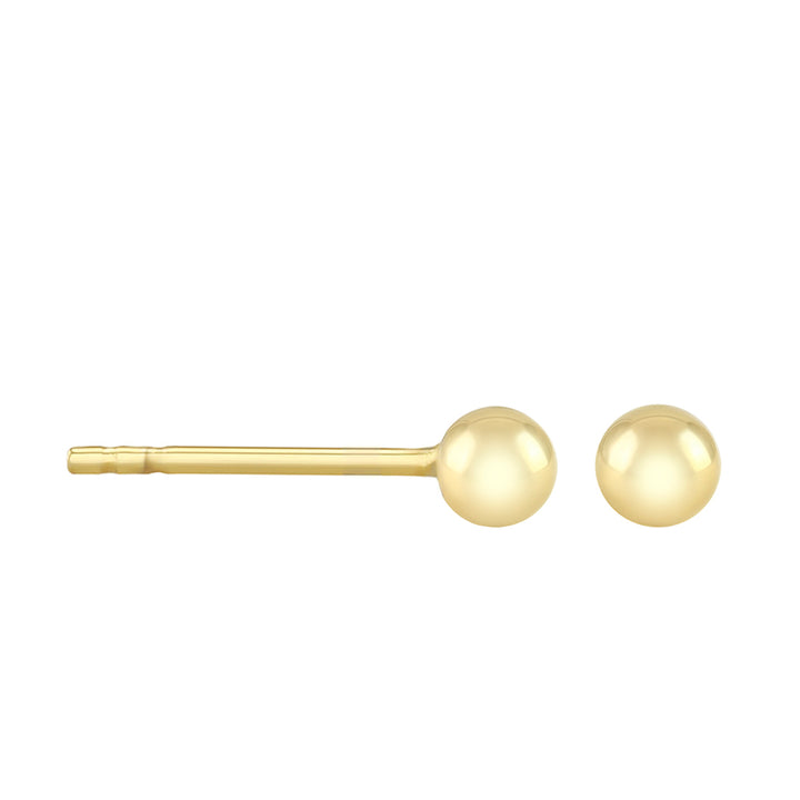 Soleil collection 3mm Ball Stud Earrings | 9K Yellow Gold – Browns ...