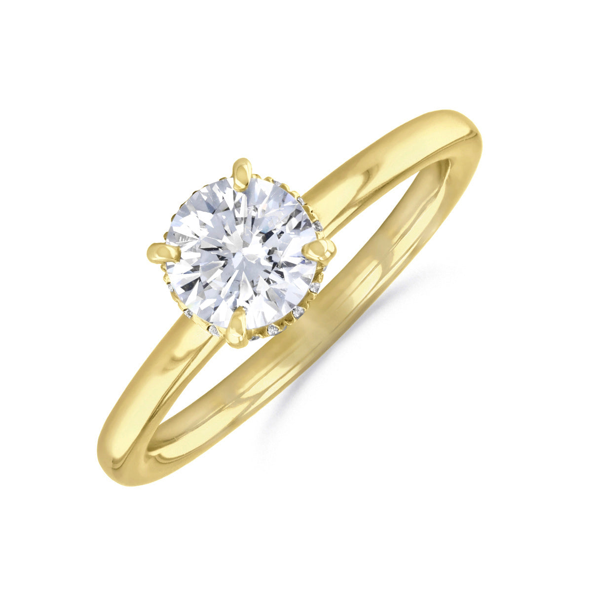0-75ct Fleur Round Brilliant Cut Diamond Solitaire Engagement Ring | 1 ...