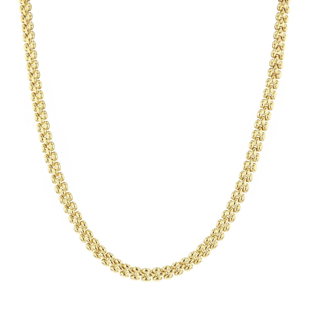 Soleil Collection Three Row Panthère Link Collarette Necklace | 9K Yel ...