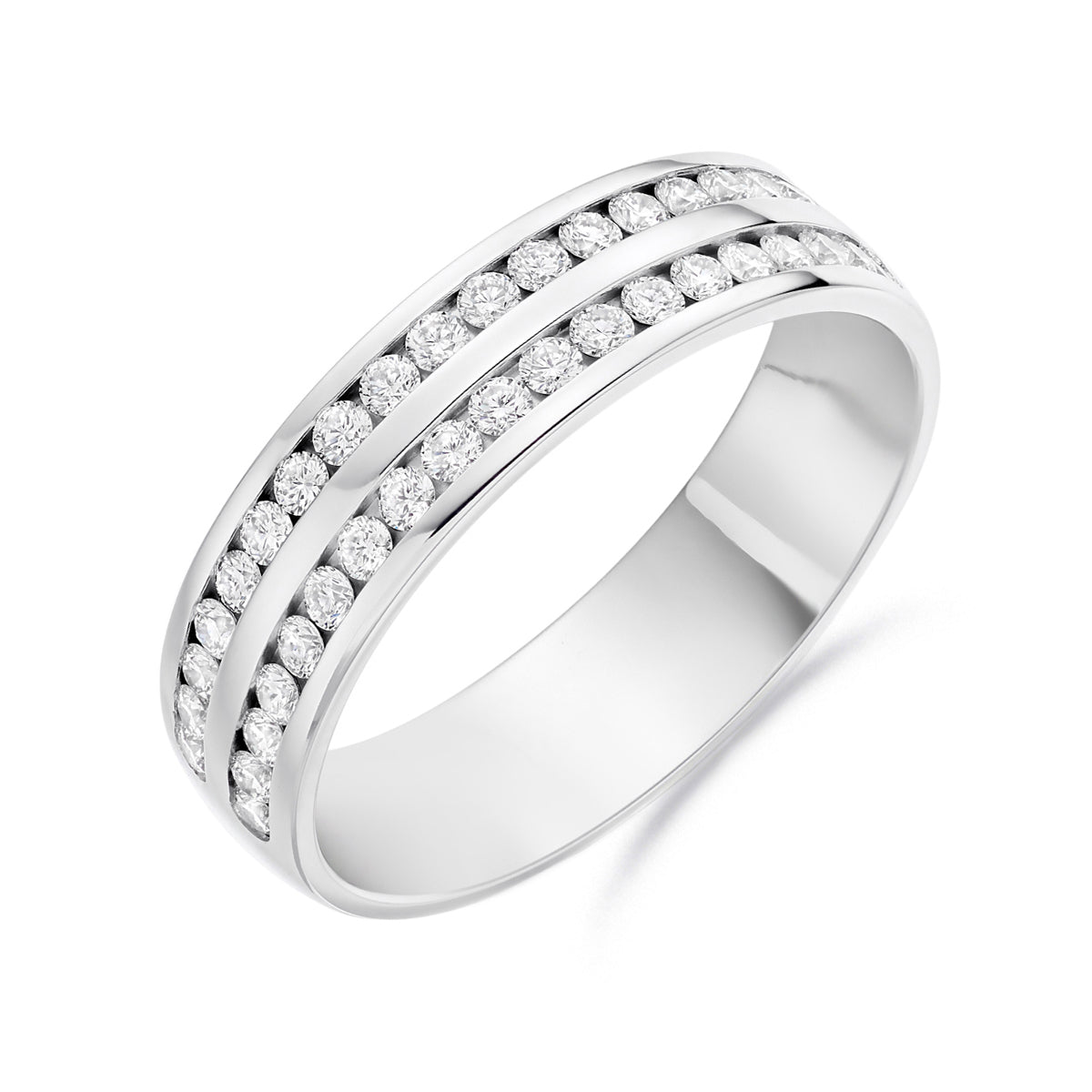 0.60ct Poppy Double Row Diamond Half Eternity Ring | Platinum – Browns ...