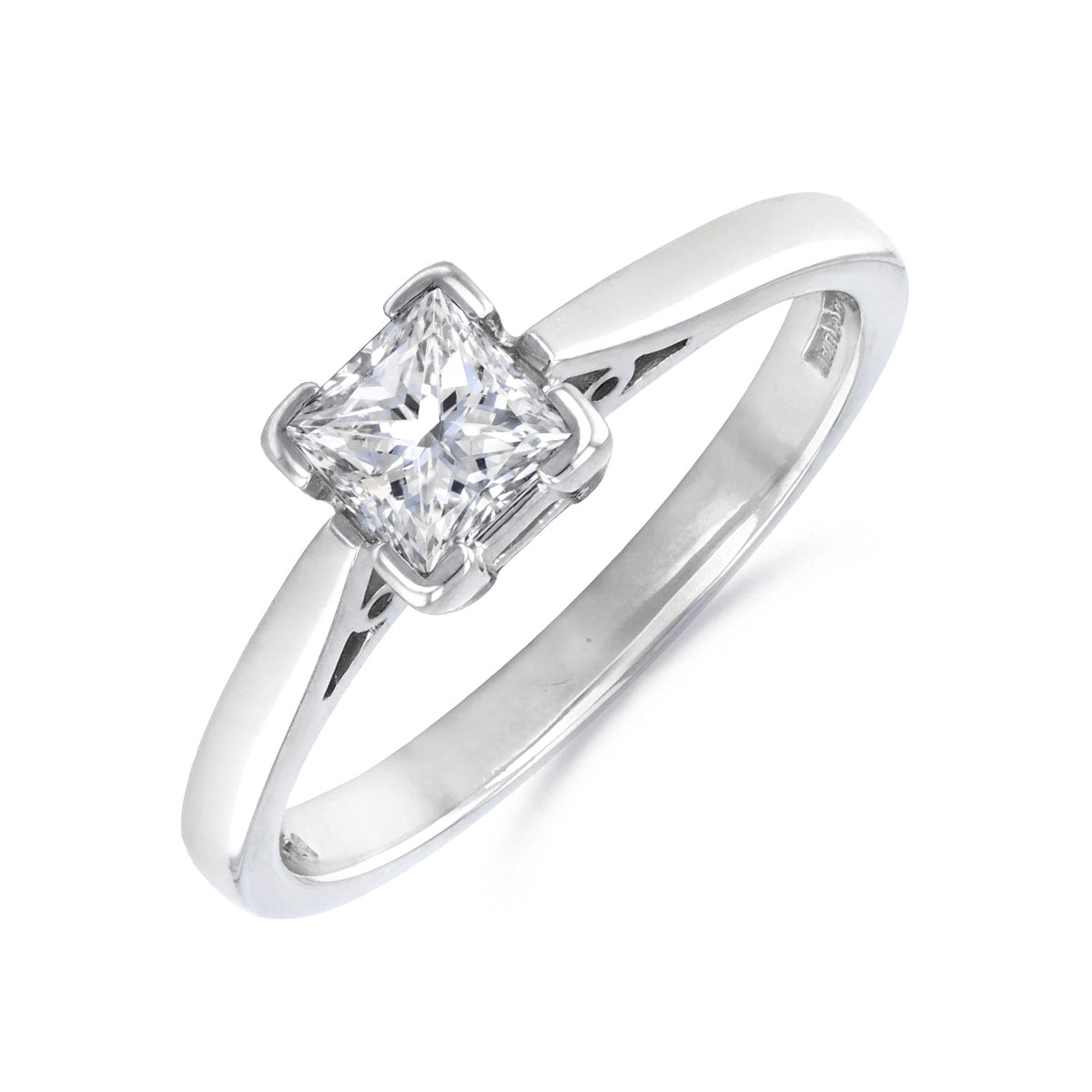 0.53ct Emerald Cut Diamond Solitaire Engagement Ring | Pre-Loved | 18K ...