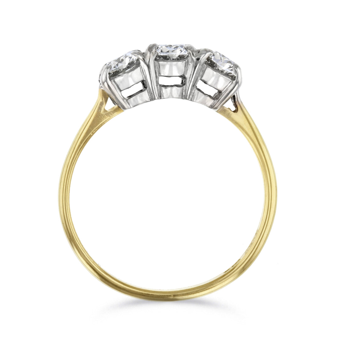 1.31ct Oval Cut Diamond Three Stone Engagement Ring | Pre-Loved | 18K ...
