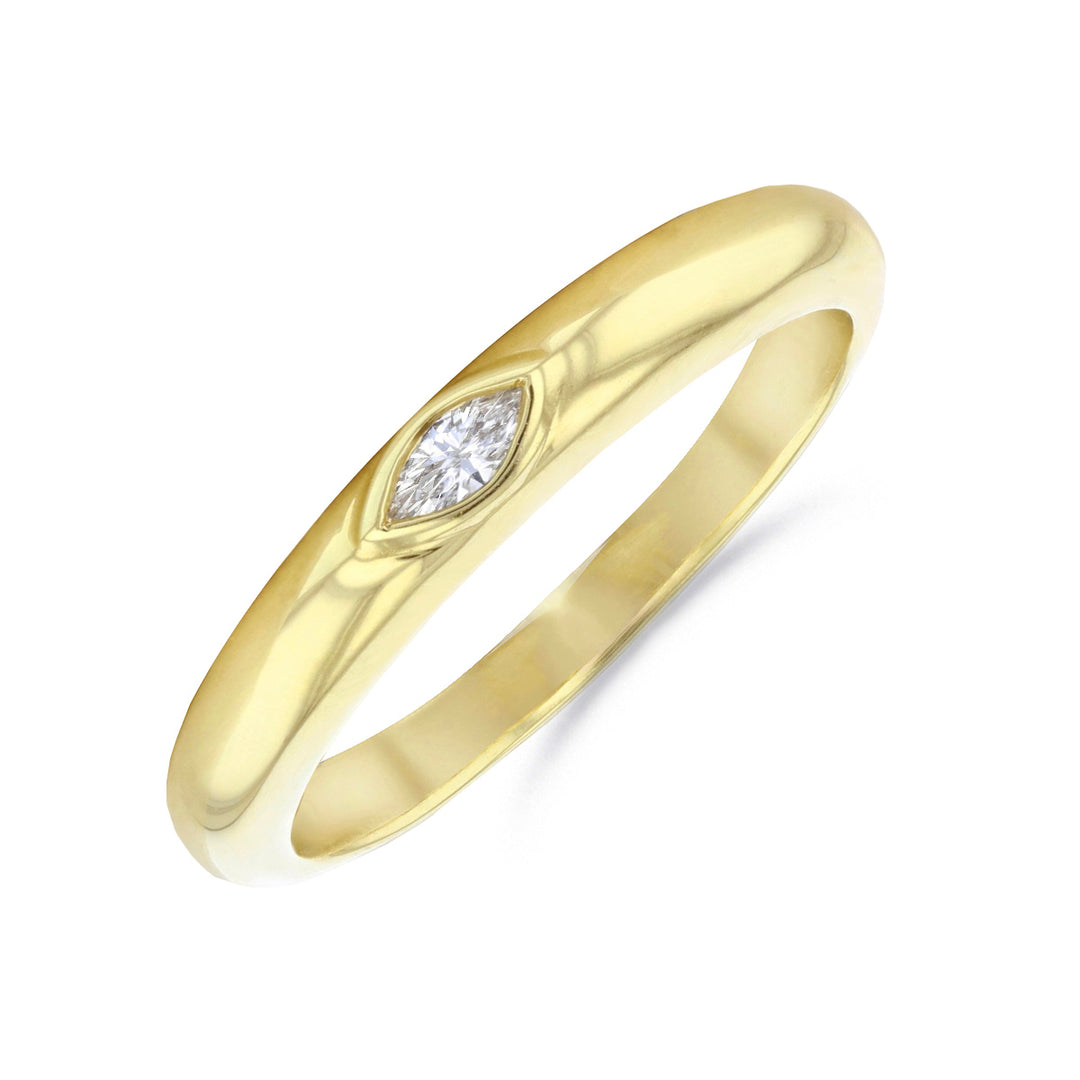 Soleil Collection Marquise Diamond Inlay Ring | 18K Solid Yellow Gold ...