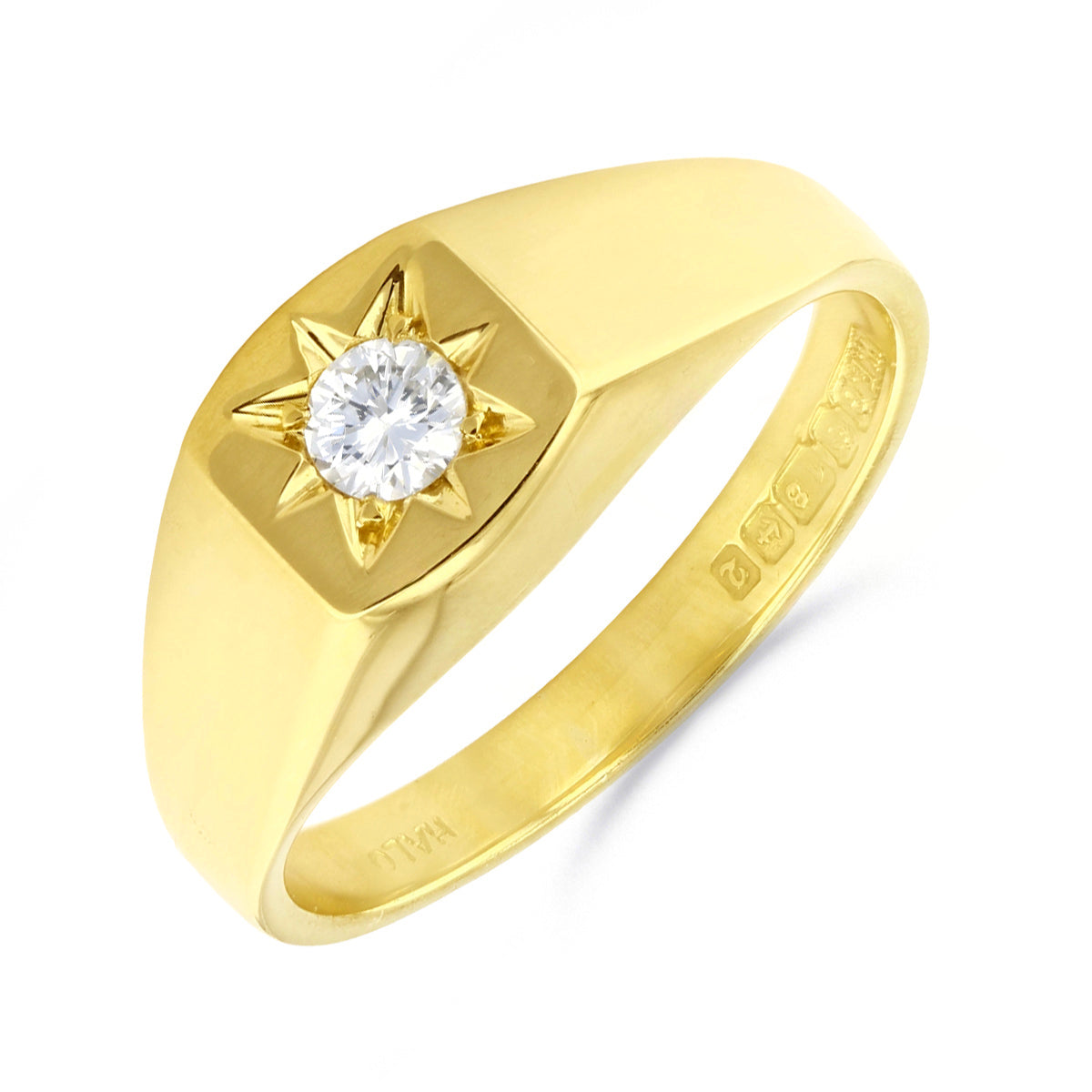1965 0.18ct Diamond Signet Ring | Pre-Loved | 18K Yellow Gold – Browns ...