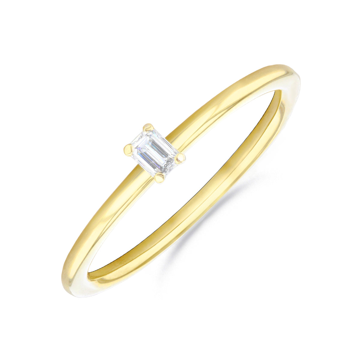 Everyday Diamonds Collection Emerald Cut Diamond Plain Stacking Ring ...