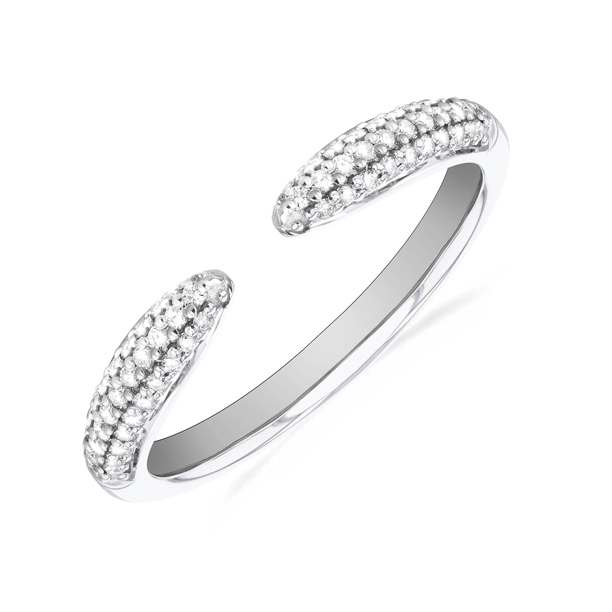 Soleil Collection Diamond Claw Stacking Ring | 9K Solid White Gold ...