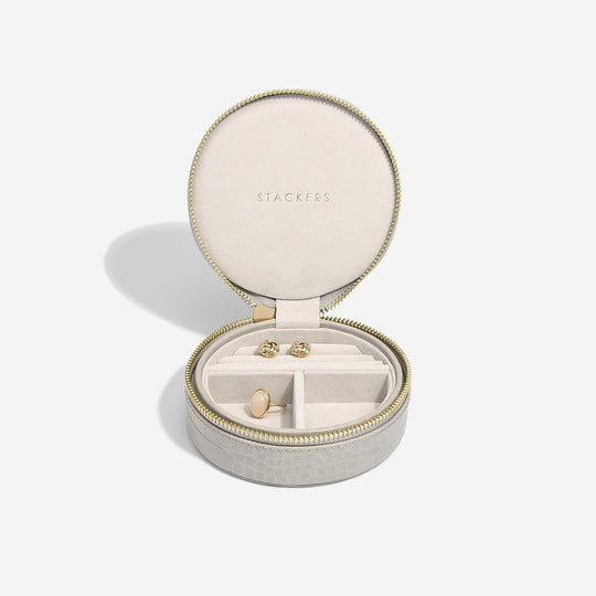 Stackers Putty Croc Round Zipped Jewellery Box – Browns Family Jewellers